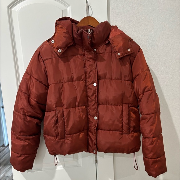 Sebby | Jackets & Coats | Sebby Rust Cropped Puffer Jacket | Poshmark